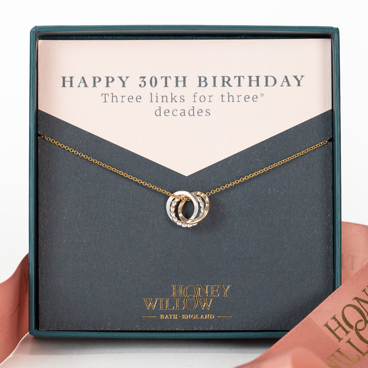 30th Birthday Necklace - The Original 3 Links for 3 Decades Necklace ...