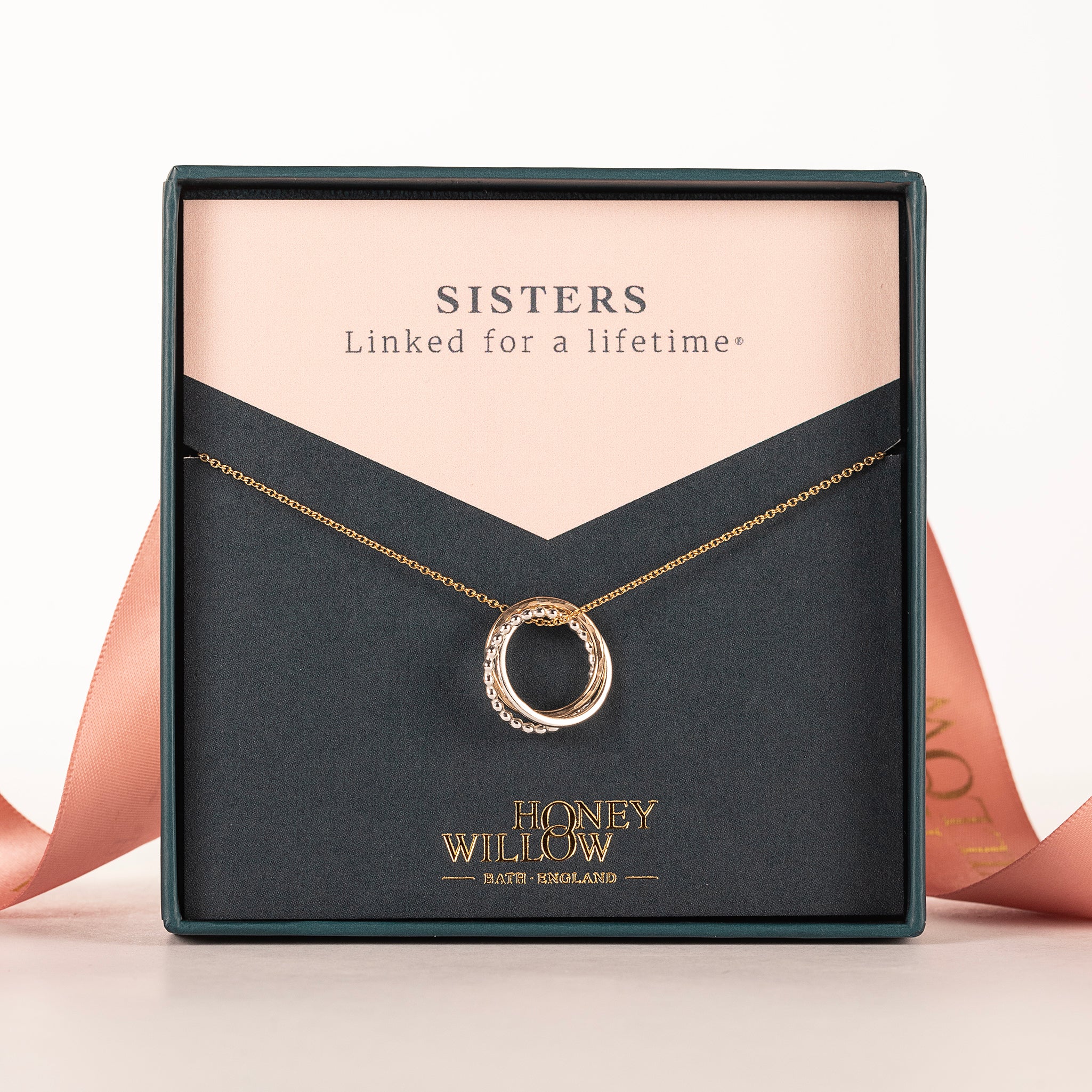 3 Sisters Necklace - 3 Links for 3 Sisters - Petite Silver & Gold ...